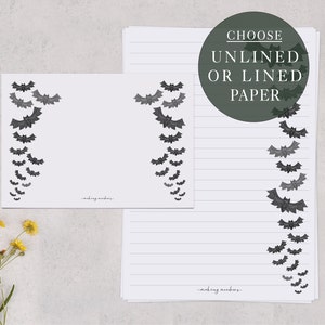 A5 Letter Writing Paper & Matching Envelopes in Gothic Bat - Lined or ...
