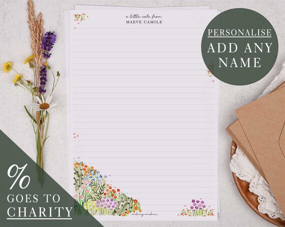 A4 Personalised Letter Writing Paper Gift Wrapped in Tissue - Etsy