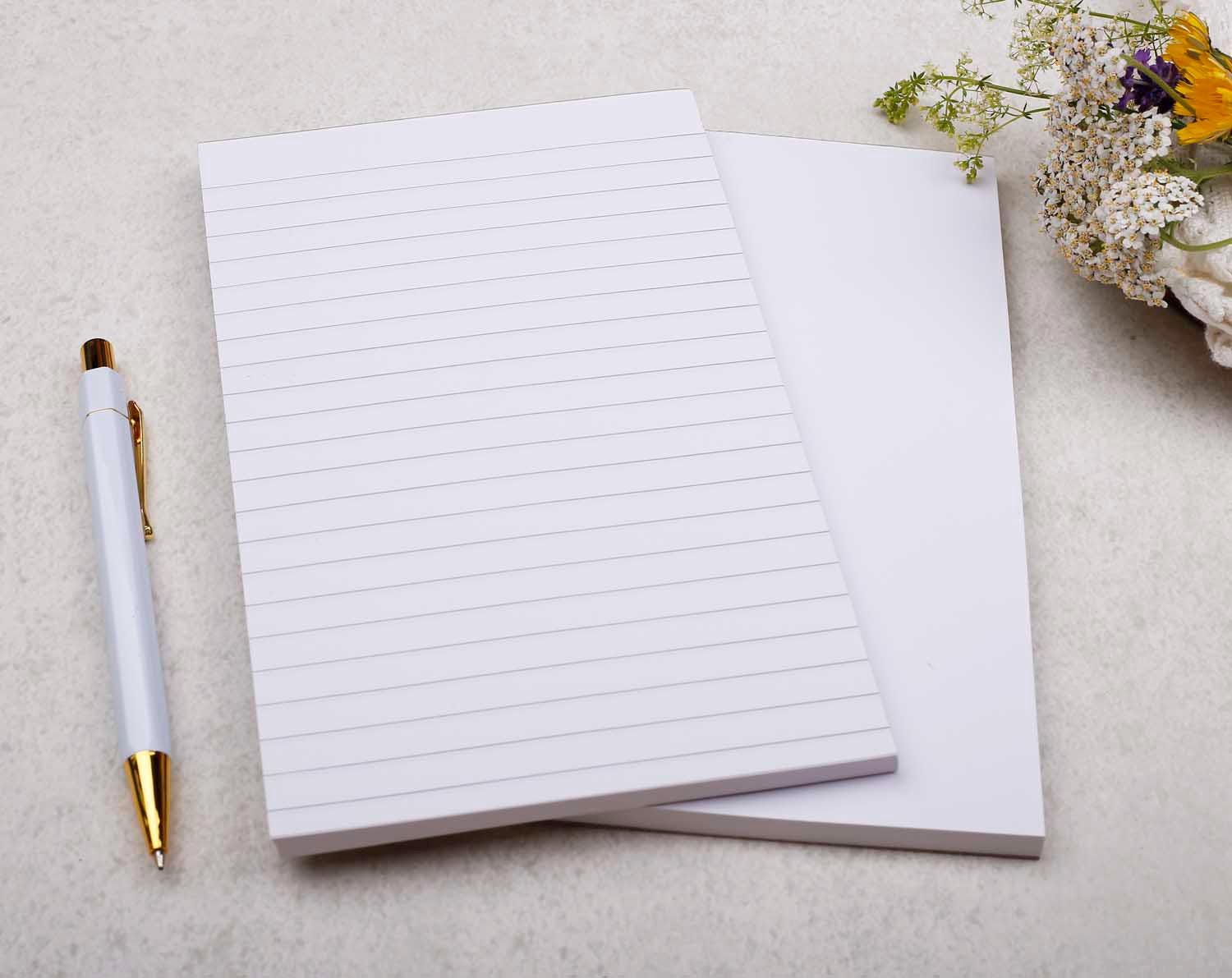 Plain Unlined Notepad - Hard Backed Tear off Paper Pad for Office or ...