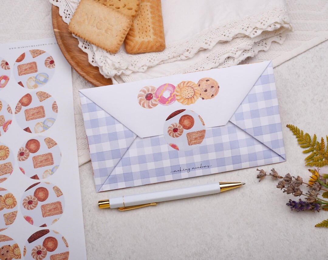 A4 Origami Writing Paper With Stickers - Purple Biscuit Design A4 ...
