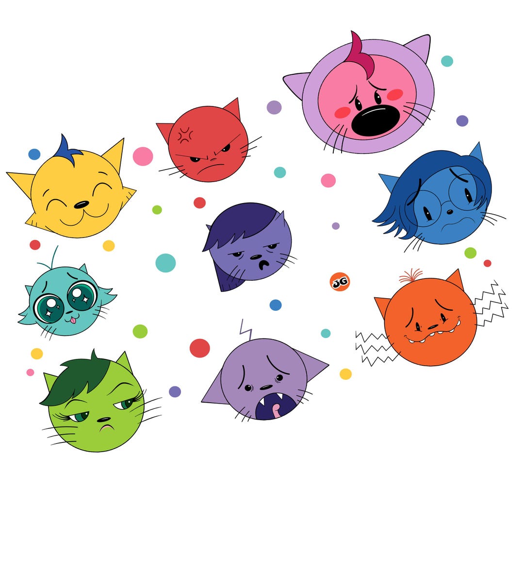 Kitty Emotions Png and Jpg an Inside Out Inspiration Drawing - Etsy UK