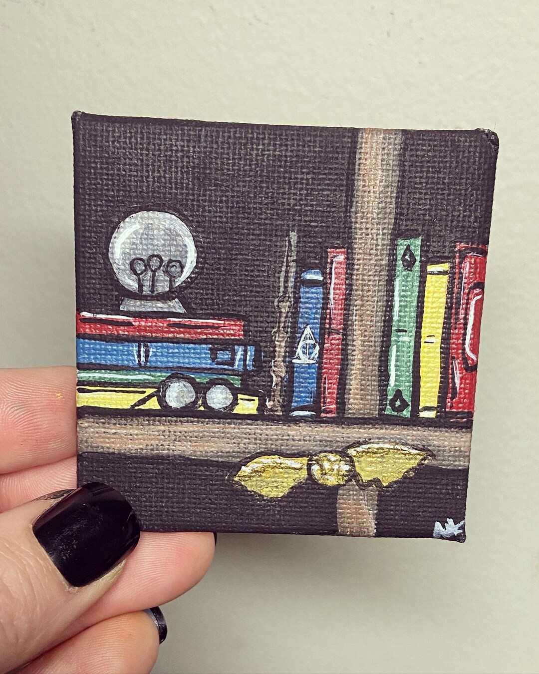 HP Inspired Wizard Bookshelf Mini Flat Canvas - Etsy