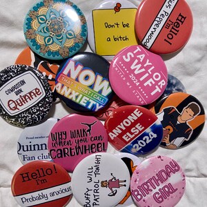Custom Made, Personalized, Pin-back, Button, Badge, Pin - Etsy