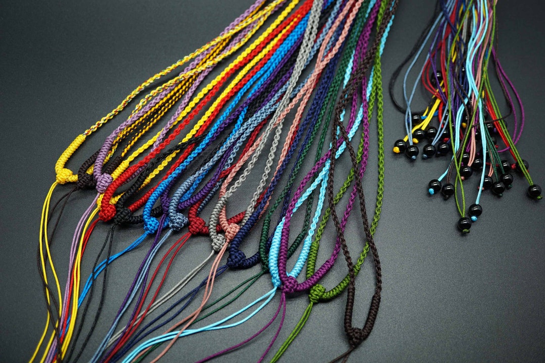 Red Rope Necklace, Braided Rope Necklace, Multicolor Adjustable ...