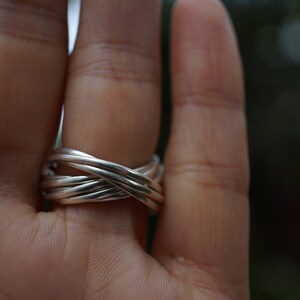 11 Bands Interlock Ring, Stack Sterling Silver Ring, Multi Bands Ring ...