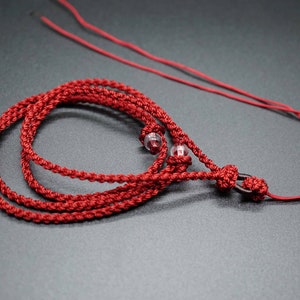 Braided Necklace, Braid Thick Cord Necklace, Dark Red Cord Necklace ...