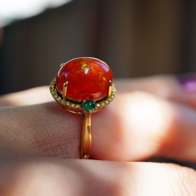 Fire Opal Rings - Etsy