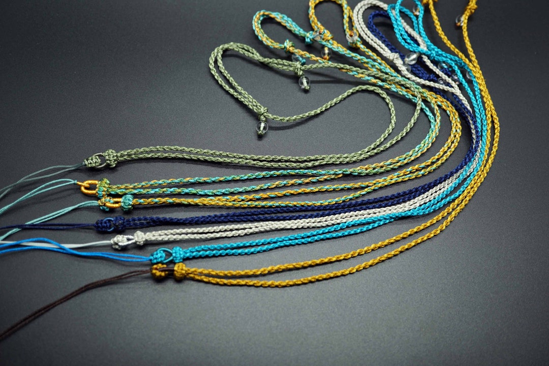 2.2mm Braided Necklace, Rope Braid Necklace, 4 Strand Round Cord ...