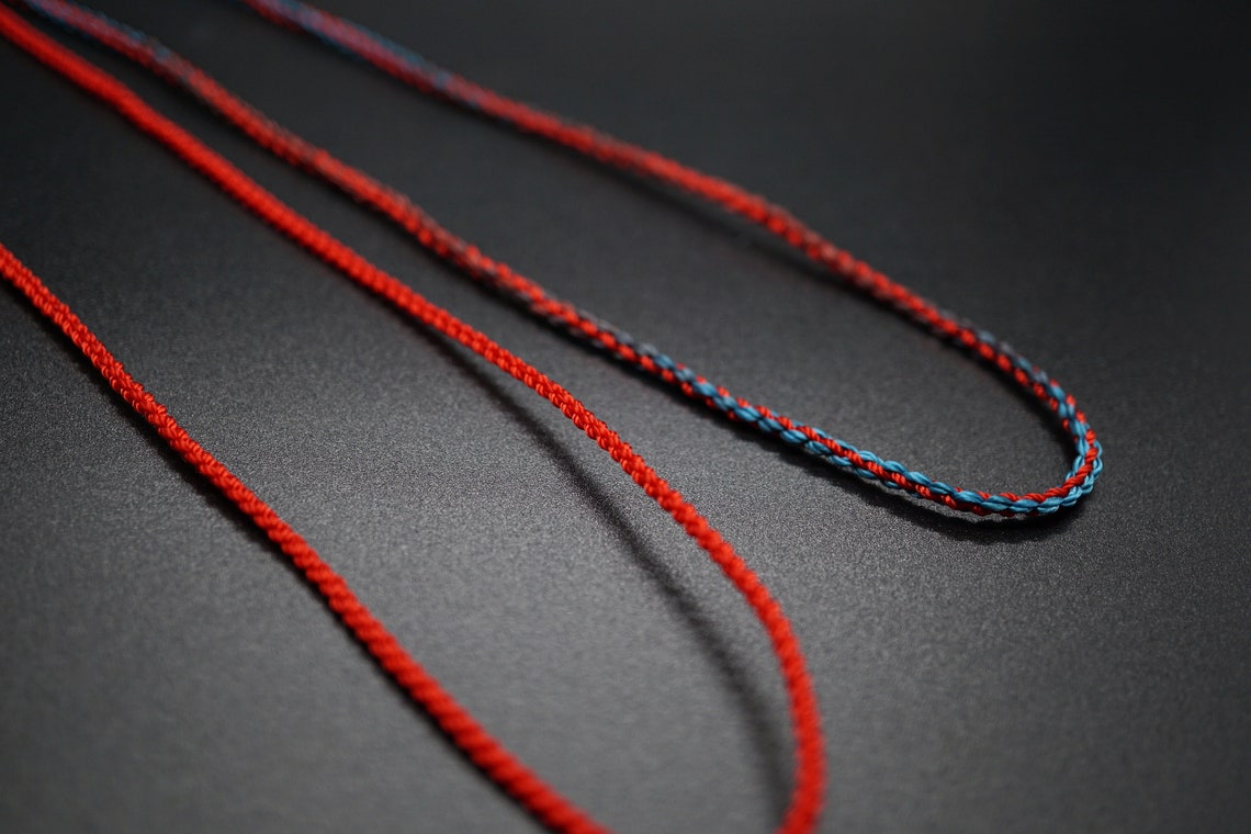 Red Cord Necklace Braided Rope Necklace Multicolor Silk - Etsy