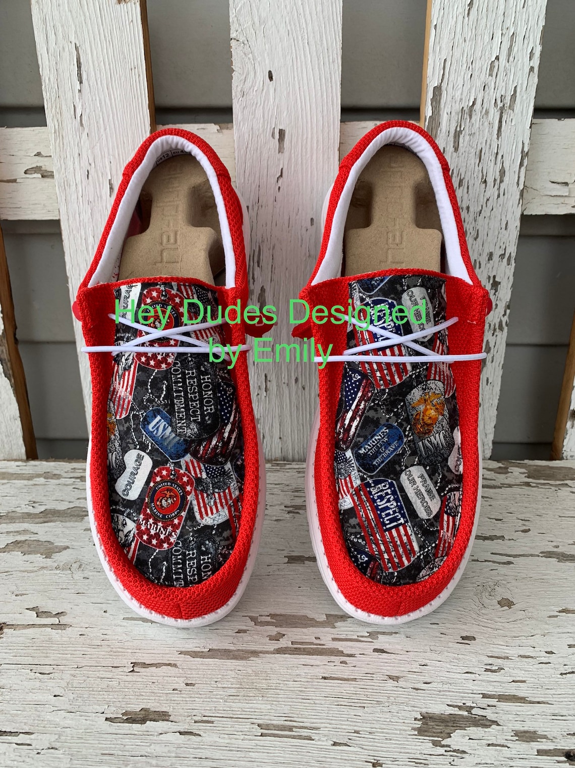 Custom USMC Marine’s Hey Dude Shoe - Men’s - Etsy
