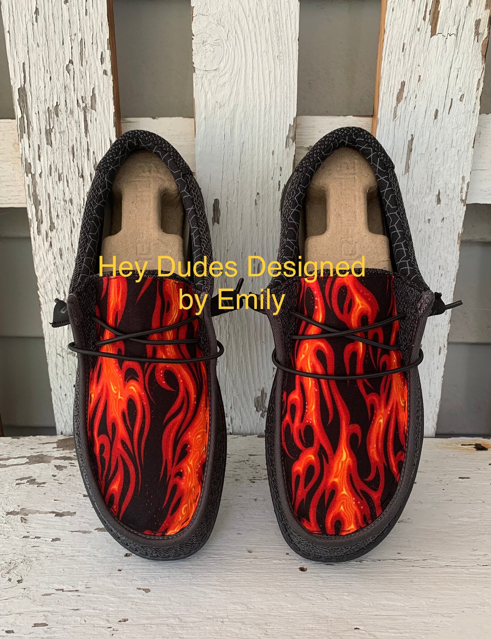 Custom Firefighter Flame Hey Dude Shoe - Men’s - Etsy