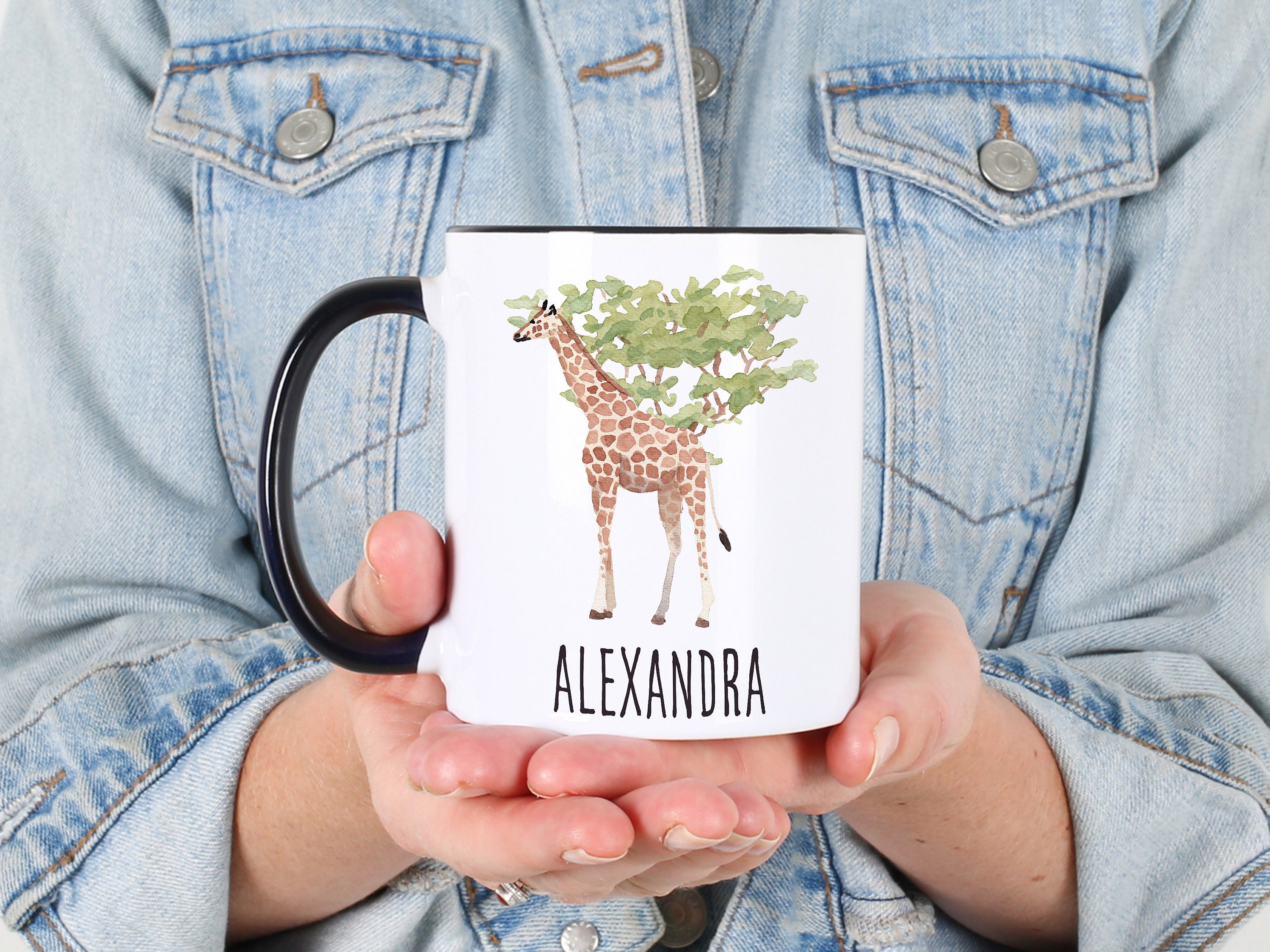 Personalized Giraffe Coffee Mug: Sublimated Ceramic, Giraffe Lover Gift ...