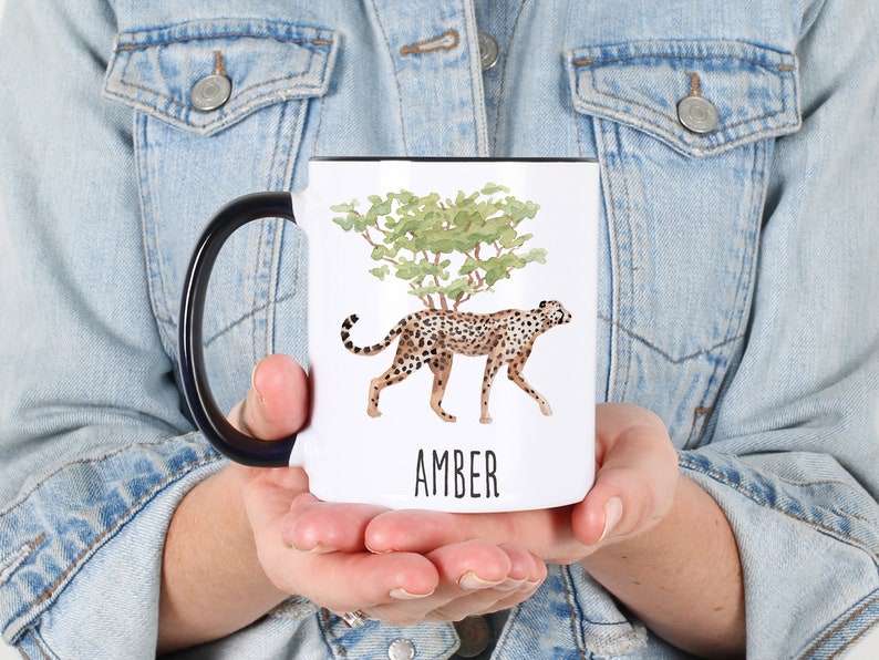 PERSONALIZED Cheetah Mug Cheetah Lover Gift Gift for Her - Etsy