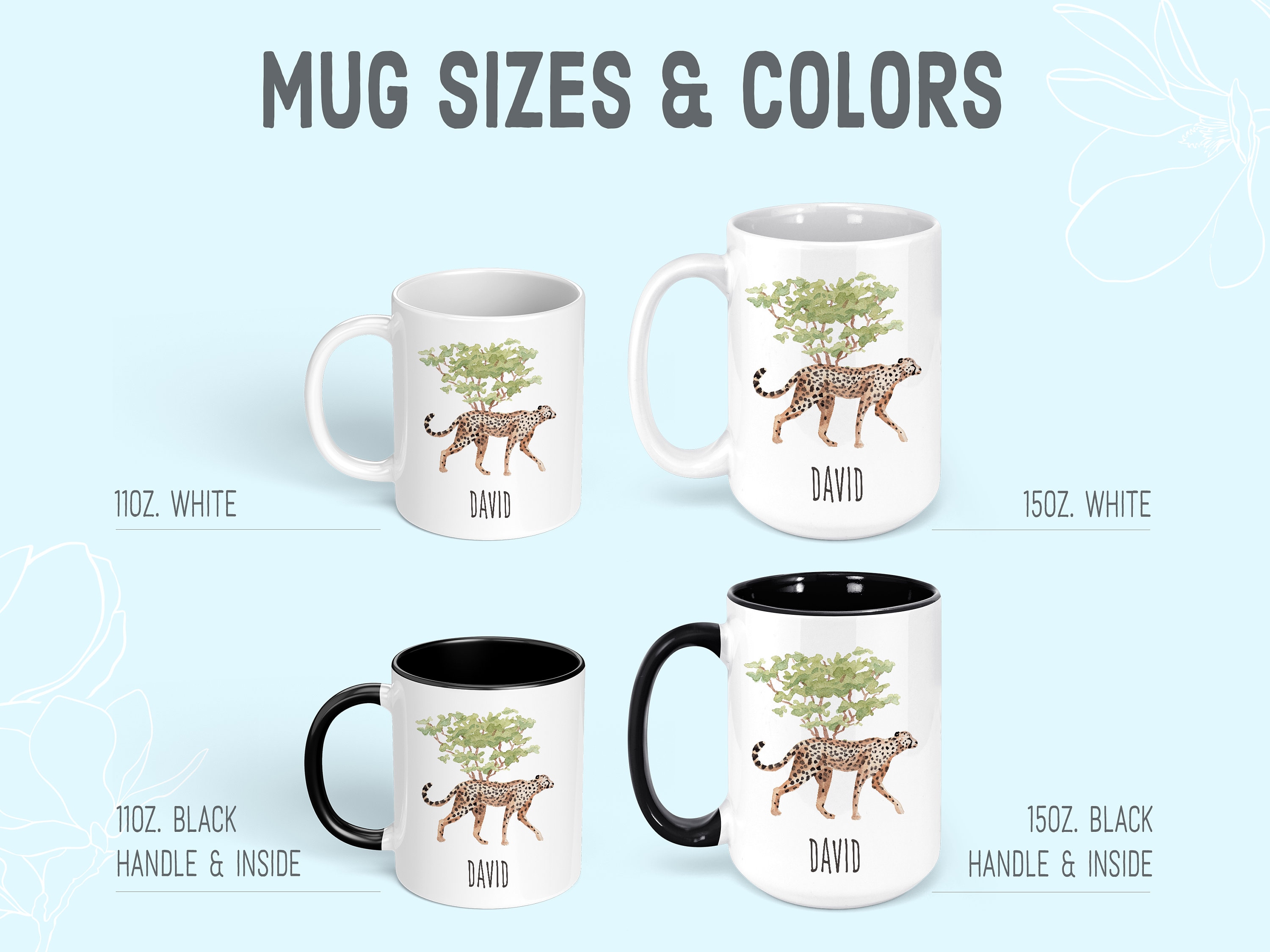 PERSONALIZED Cheetah Mug Cheetah Lover Gift Gift for Her - Etsy