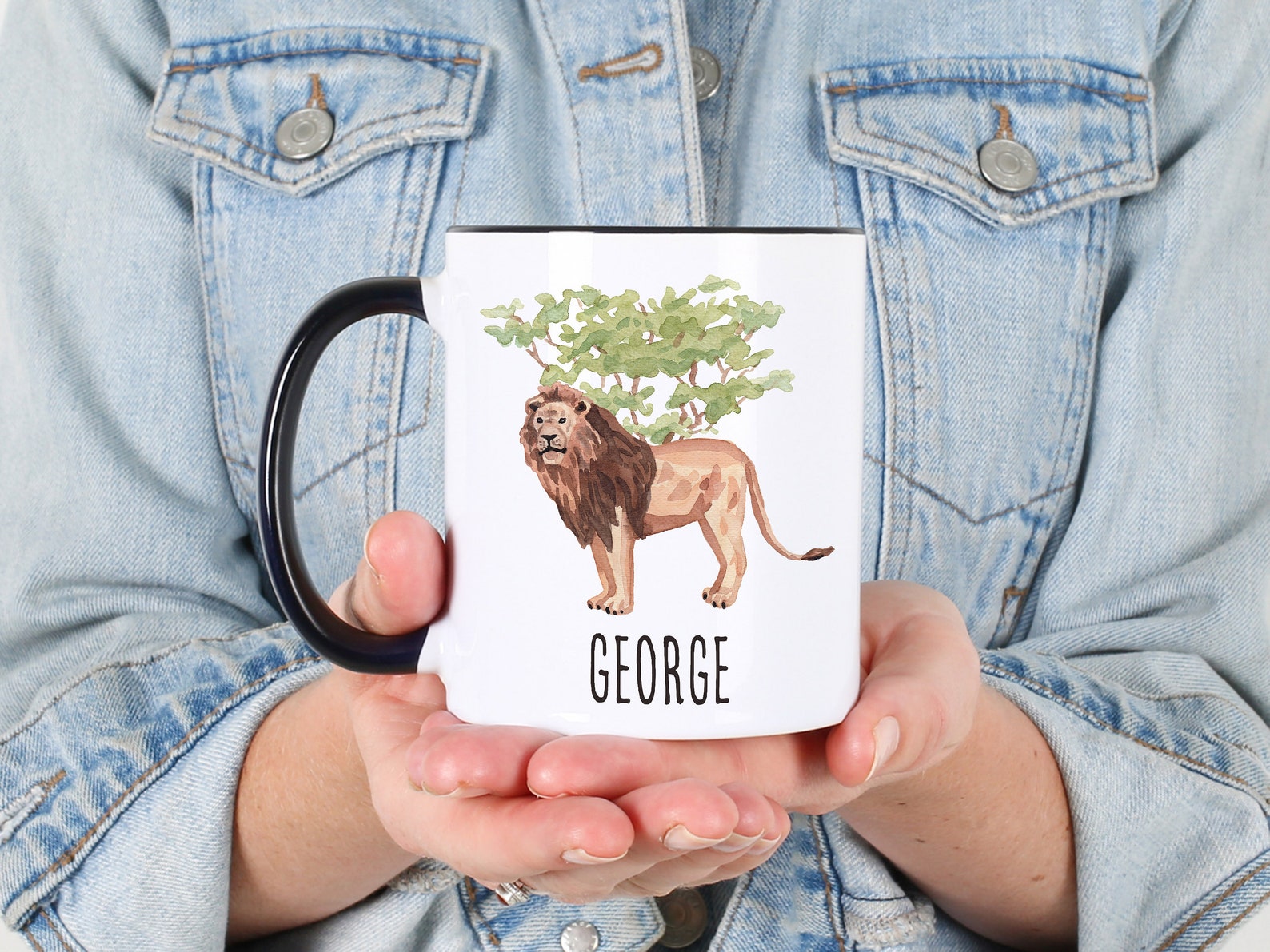PERSONALIZED Safari Lion Mug Lion Coffee Mug Lion Gifts - Etsy