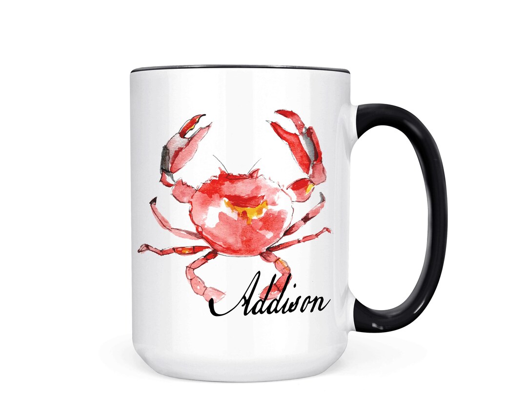 Personalized Crab Coffee Mug: Nautical Gift - Etsy