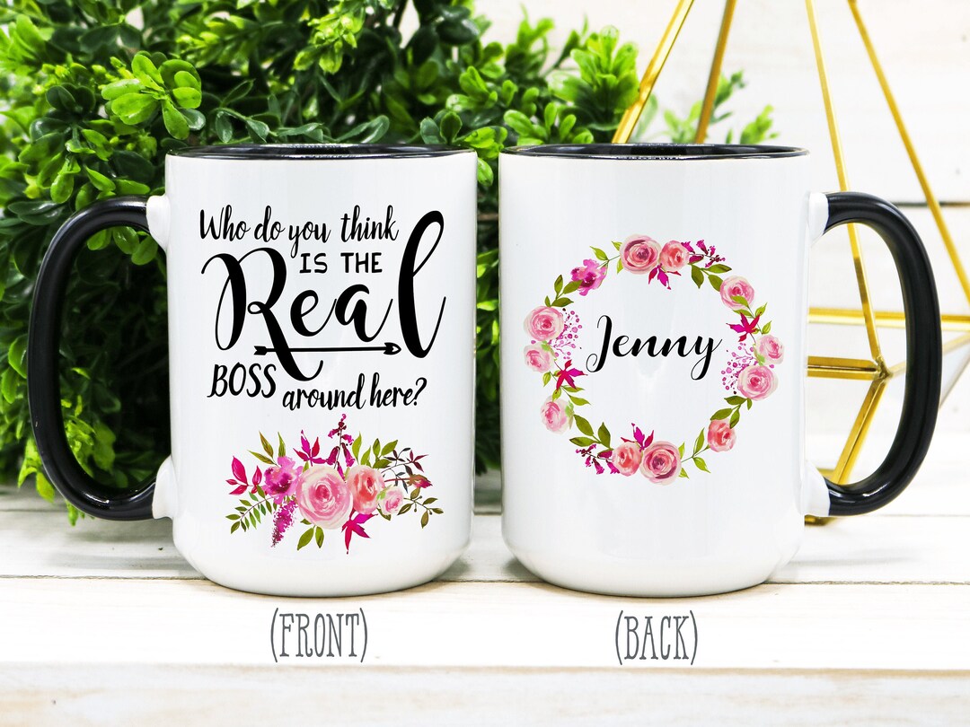 PERSONALIZED Funny Secretary Real Boss Coffee Mug, Funny Secretary Gift ...