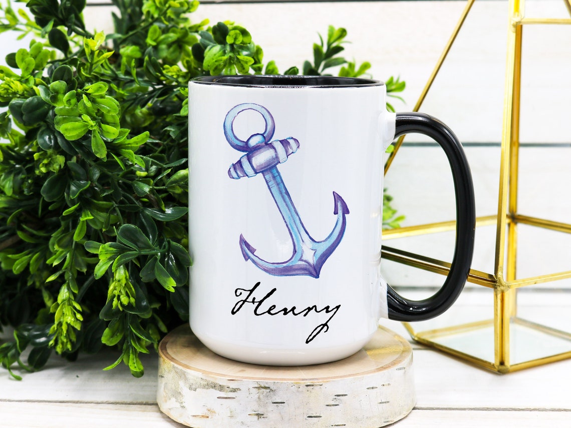 PERSONALIZED Anchor Mug Gift for Him Gifts for Him | Etsy