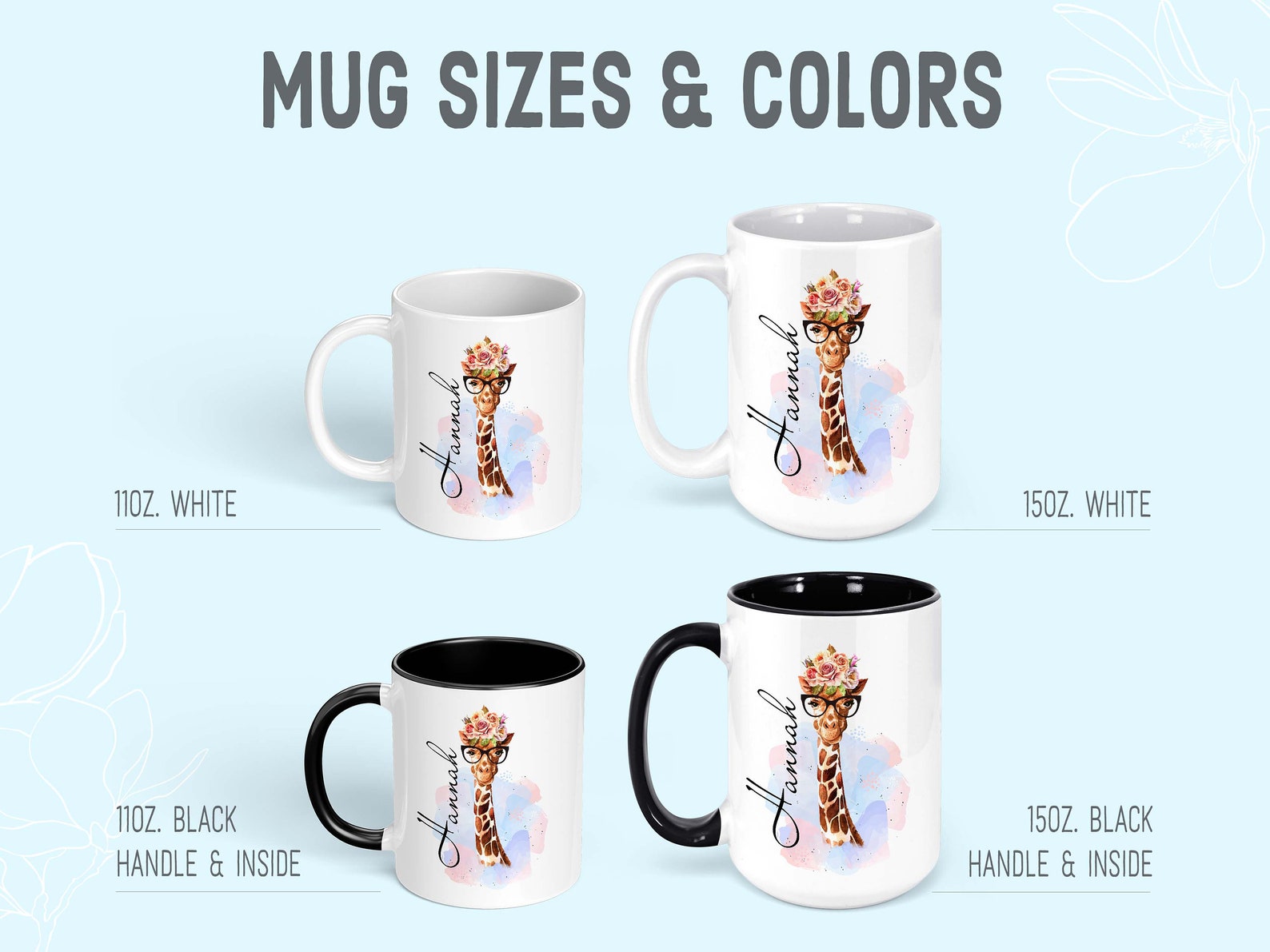 PERSONALIZED Giraffe Mug Giraffe Gift for Her Giraffe Gift - Etsy