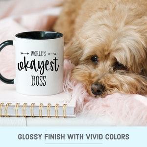 Worlds Okayest Boss Mug, Funny Mug for Boss, Gift for Boss, Boss Coffee ...
