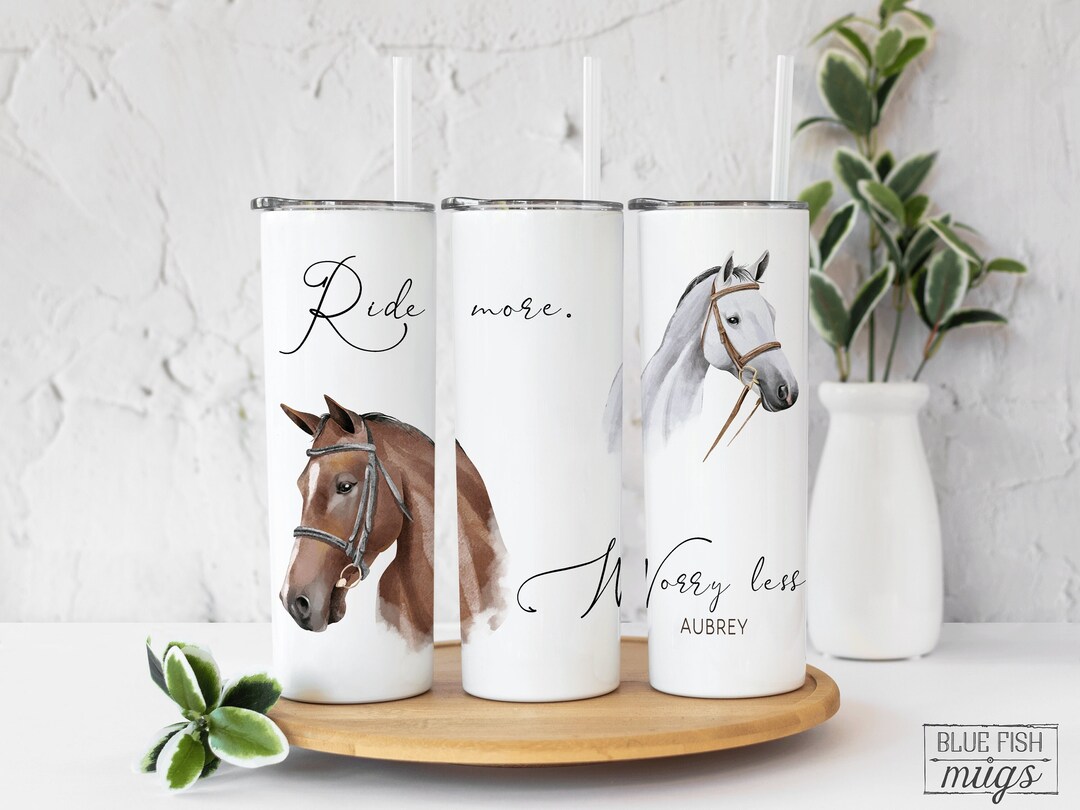 Personalized Horse 20oz Skinny Tumbler, Horse Themed Gifts, Horse ...