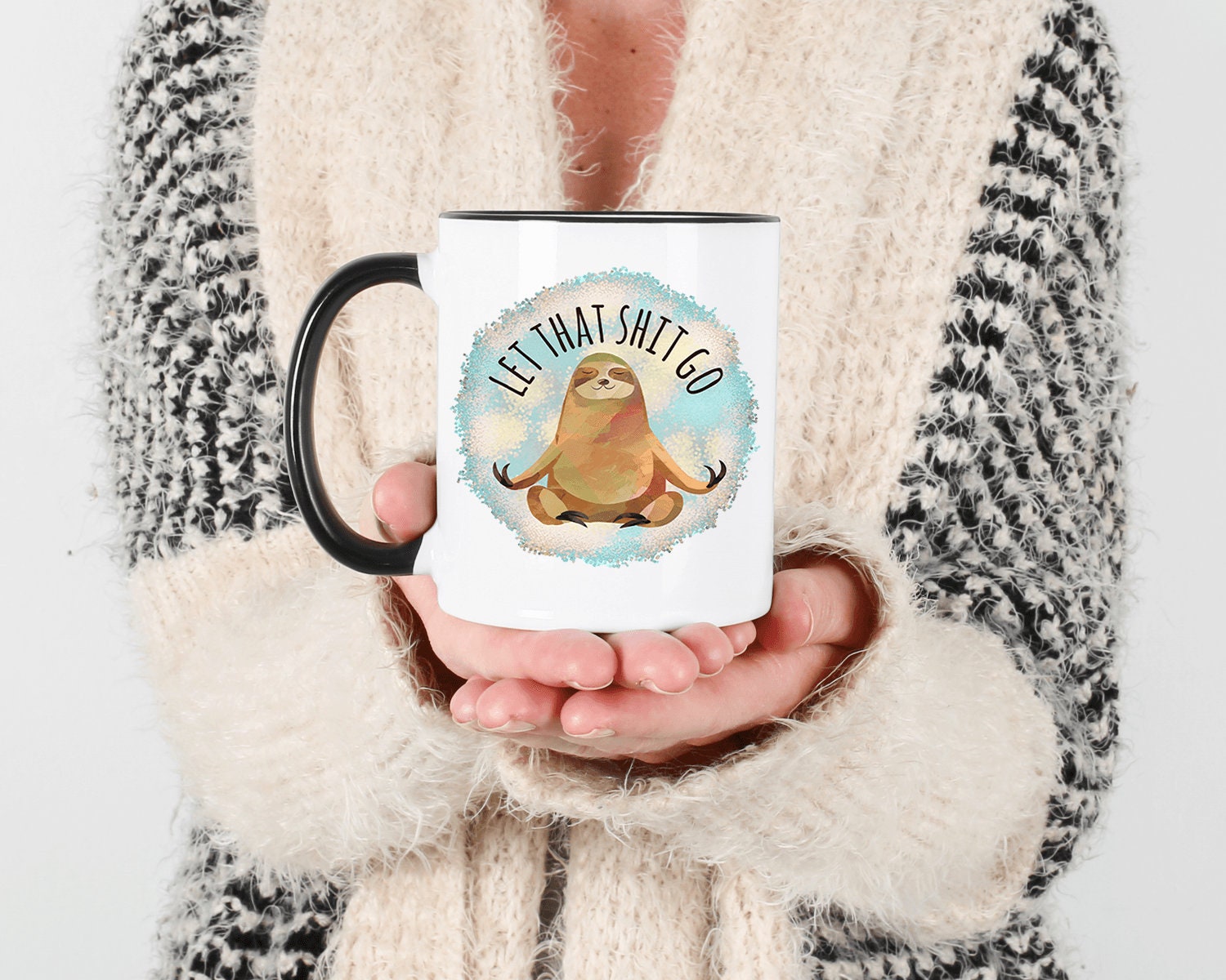 Funny Let That Shit Go Sloth Coffee Mug Sloth Coffee Mug | Etsy