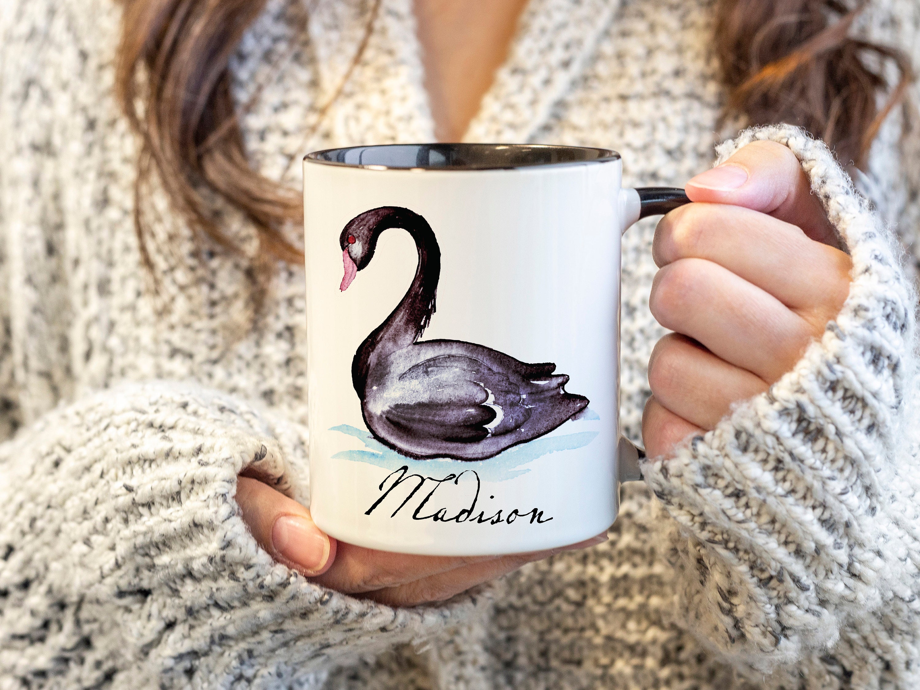 PERSONALIZED Black Swan Mug Girlfriend Gift Black Swan | Etsy