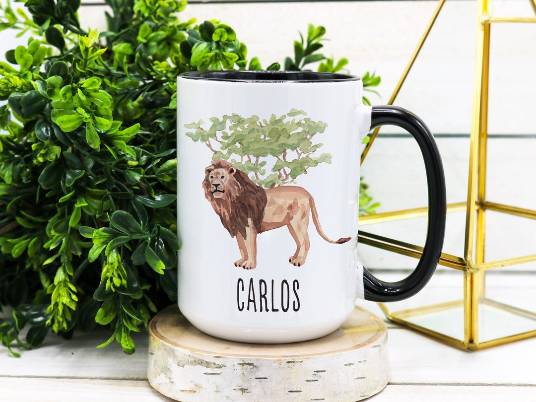 PERSONALIZED Safari Lion Mug, Lion Coffee Mug, Lion Gifts, Lion Gift ...