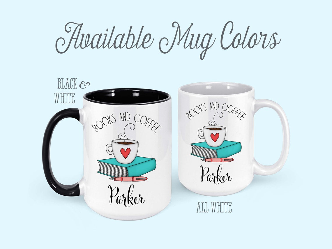 PERSONALIZED Books and Coffee Mug Book Coffee Mug Book Lover | Etsy