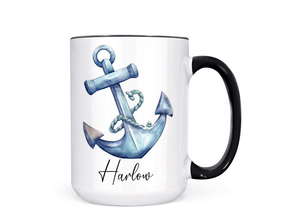Personalized Anchor Mug, Gift for Him, Gifts for Him, Fisherman ...