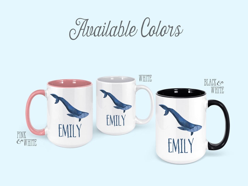 PERSONALIZED Blue Whale Mug Blue Whale Whale Coffee Mug | Etsy