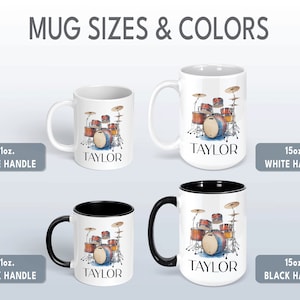 PERSONALIZED Drum Mug, Drum Coffee Mug, Drummer Mug, Music Teacher Gift ...