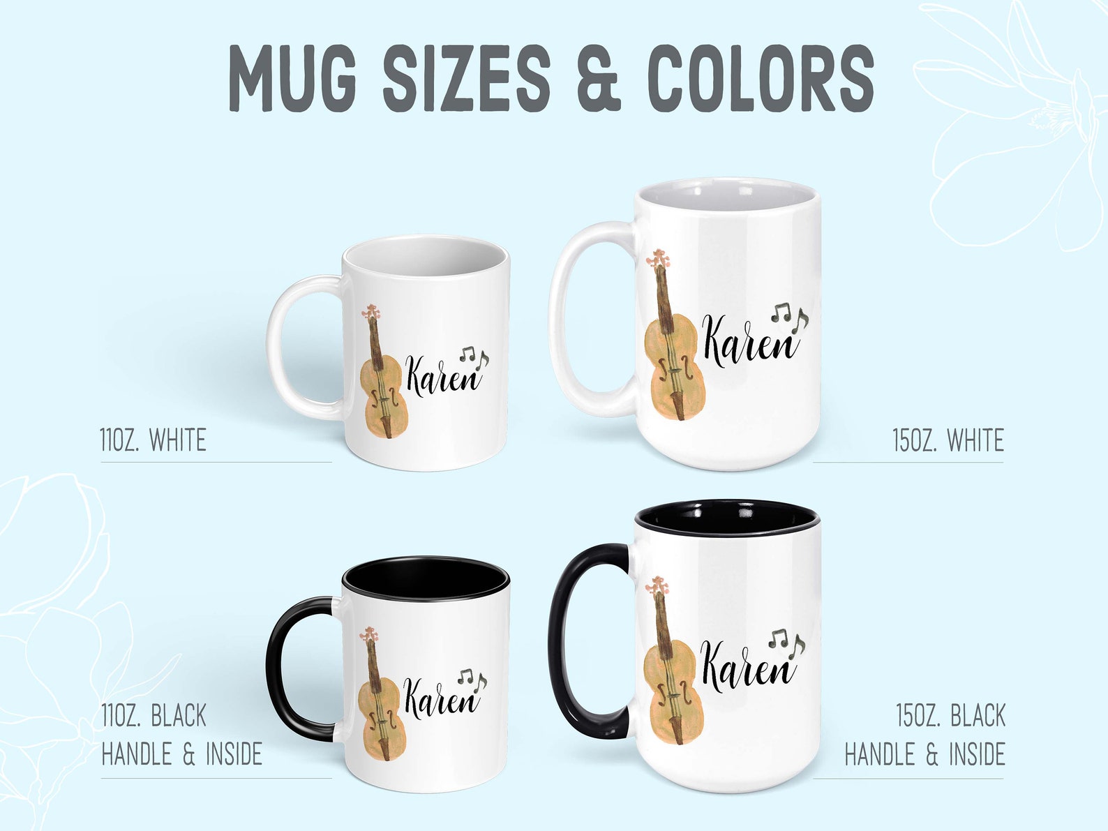 Violin Mug Gift for Violin Player Personalized Mug for Violin - Etsy