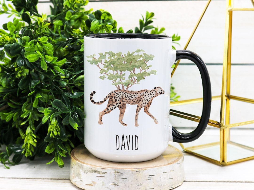 PERSONALIZED Cheetah Mug, Cheetah Lover Gift, Gift for Her, Gift for ...