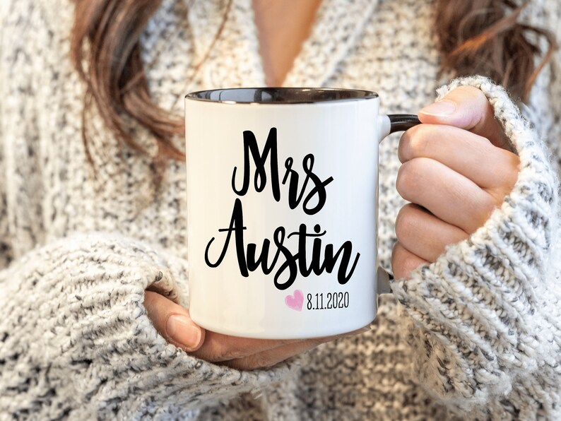 PERSONALIZED Mrs Wedding Coffee Mug Gift for Bride Bride - Etsy