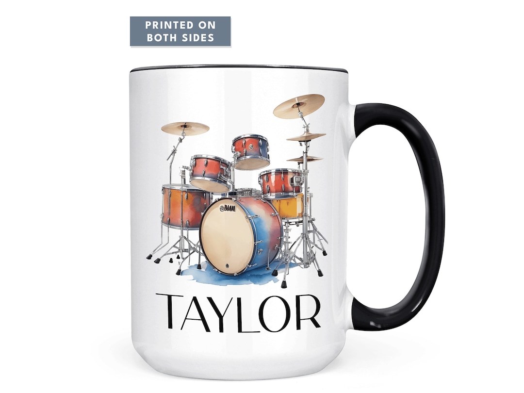 PERSONALIZED Drum Mug, Drum Coffee Mug, Drummer Mug, Music Teacher Gift ...