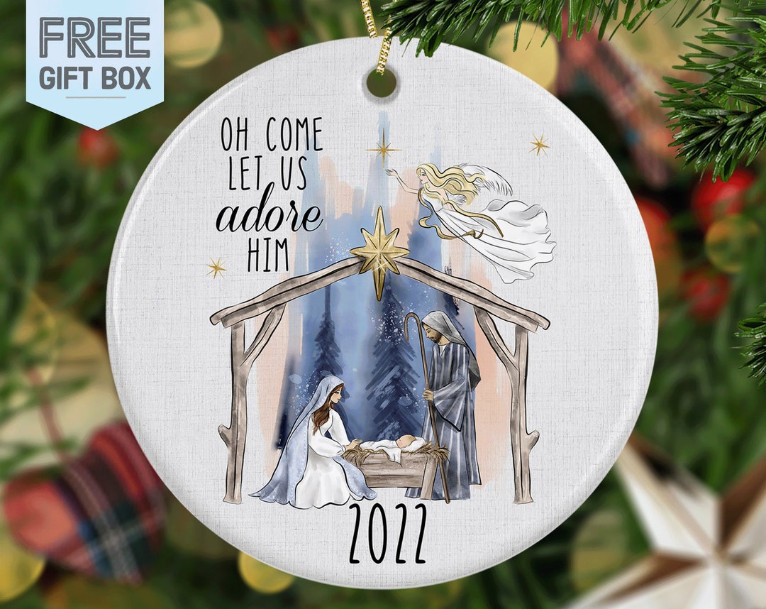 2023 Round Christian Christmas Ornament, Round Nativity Christmas ...