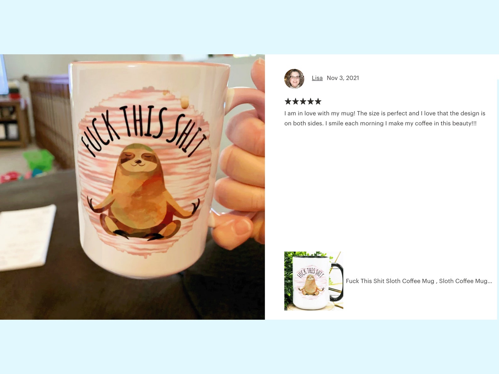 Fuck This Shit Sloth Coffee Mug Sloth Coffee Mug Yoga - Etsy
