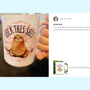 Fuck This Shit Sloth Coffee Mug Sloth Coffee Mug Yoga - Etsy