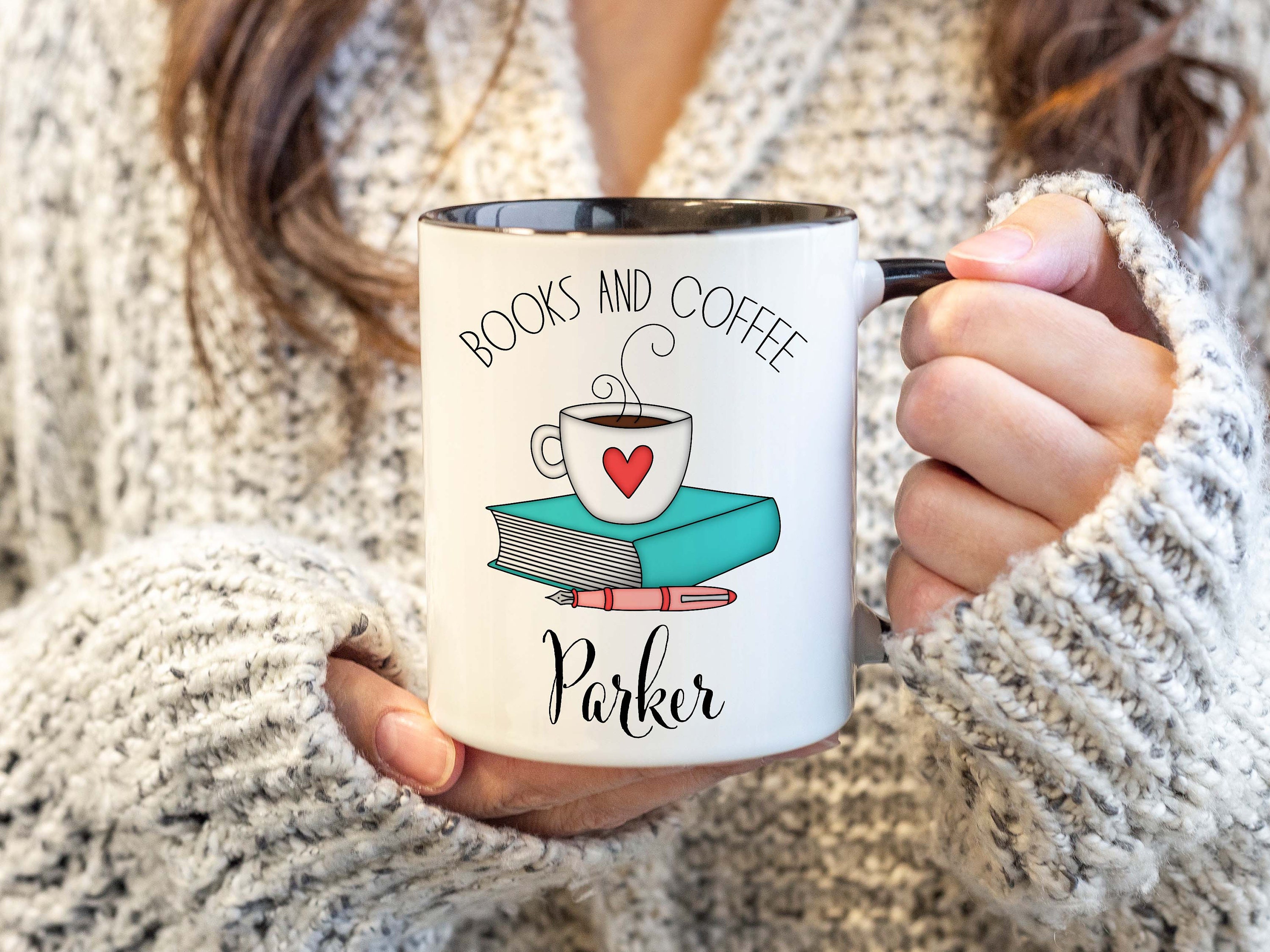 PERSONALIZED Books and Coffee Mug Book Coffee Mug Book Lover | Etsy