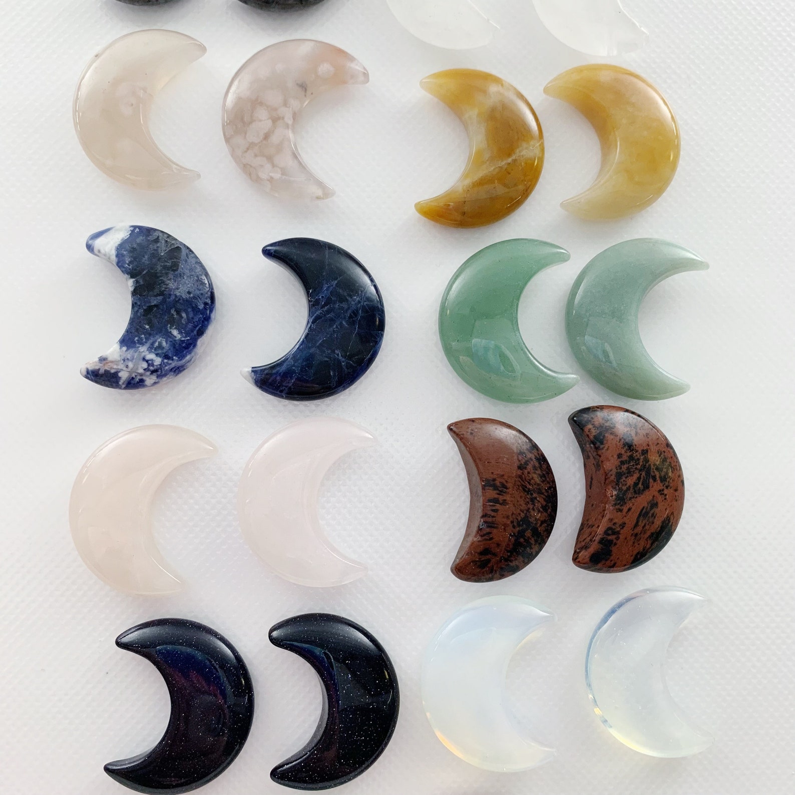 Crystal Crescent Moon Carved Crystal Moon Crystal Moon | Etsy