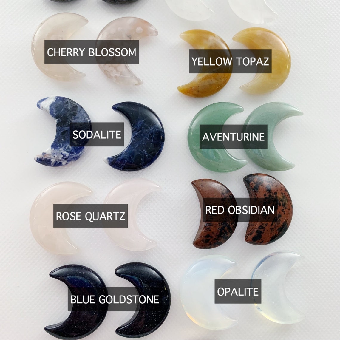 Crystal Crescent Moon Carved Crystal Moon Crystal Moon | Etsy