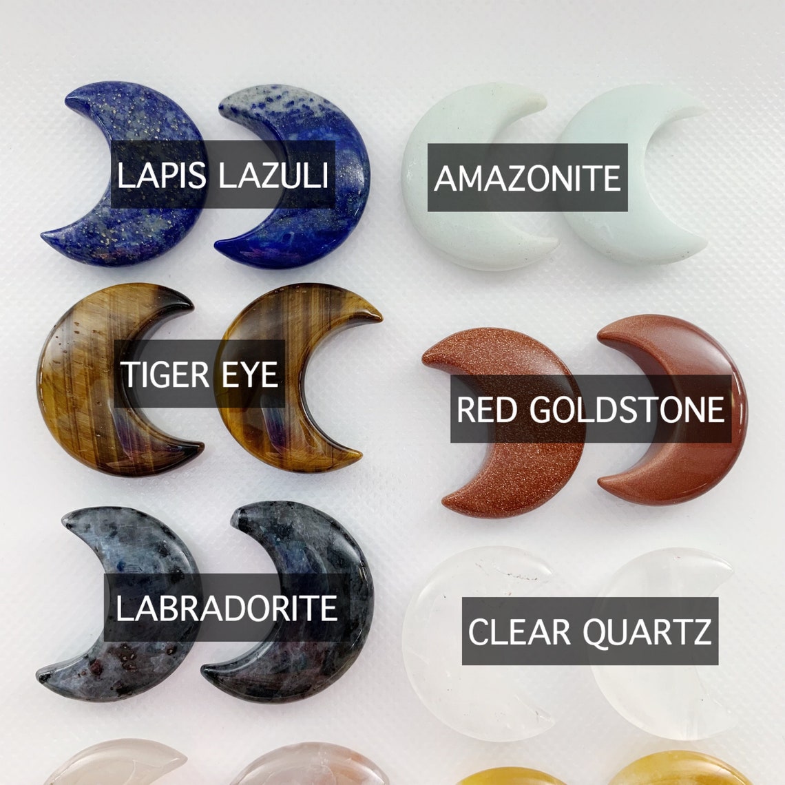 Crystal Crescent Moon Carved Crystal Moon Crystal Moon | Etsy