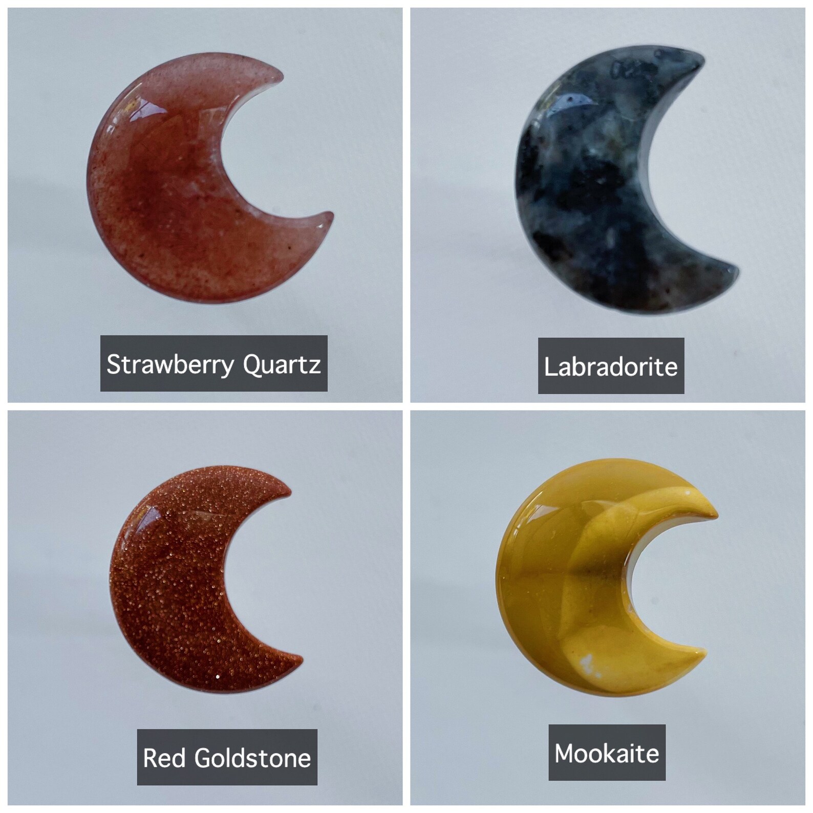 Crystal Crescent Moon Carved Crystal Moon Crystal Moon - Etsy