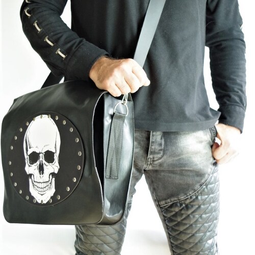 Human Skull Purse Realistic Human Skull Biker Bag Cross - Etsy