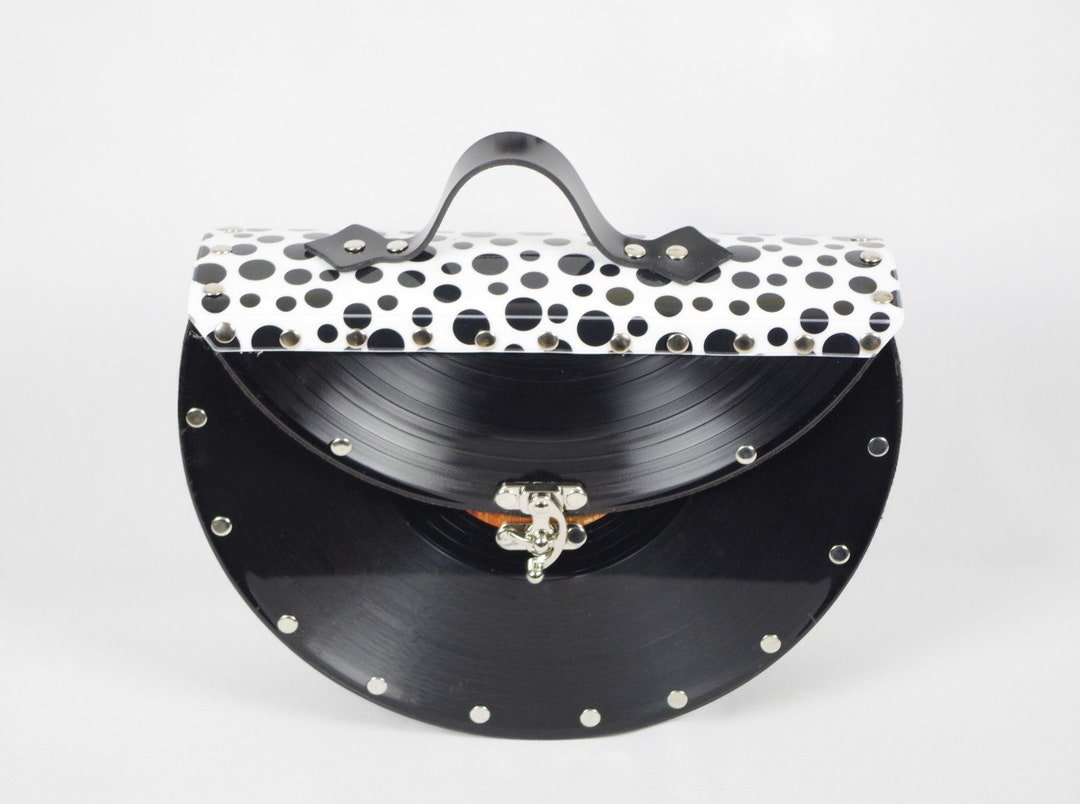 LP Bag White-black Dotted (12inch) - Etsy
