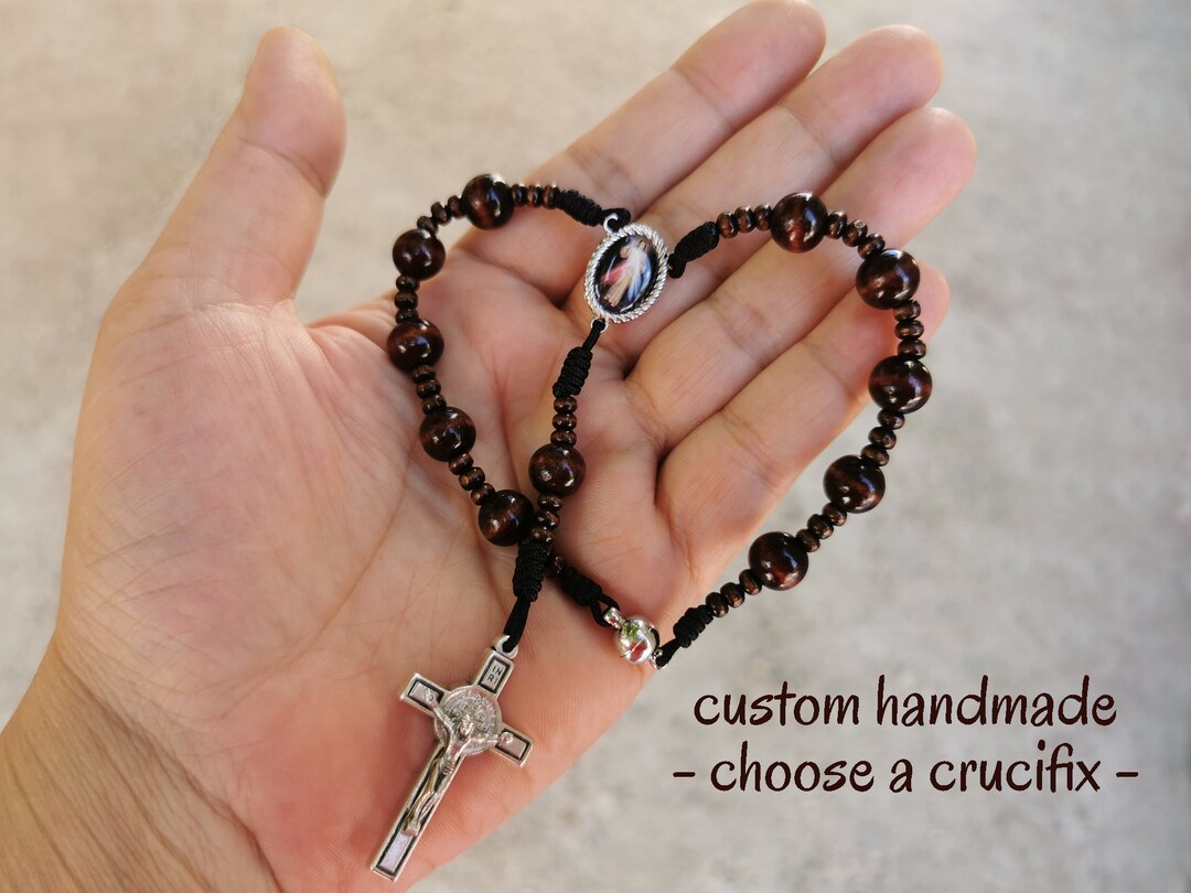 Catholic Wooden Car Mirror Rosary, Pastor Travel Gifts One Decade Auto ...