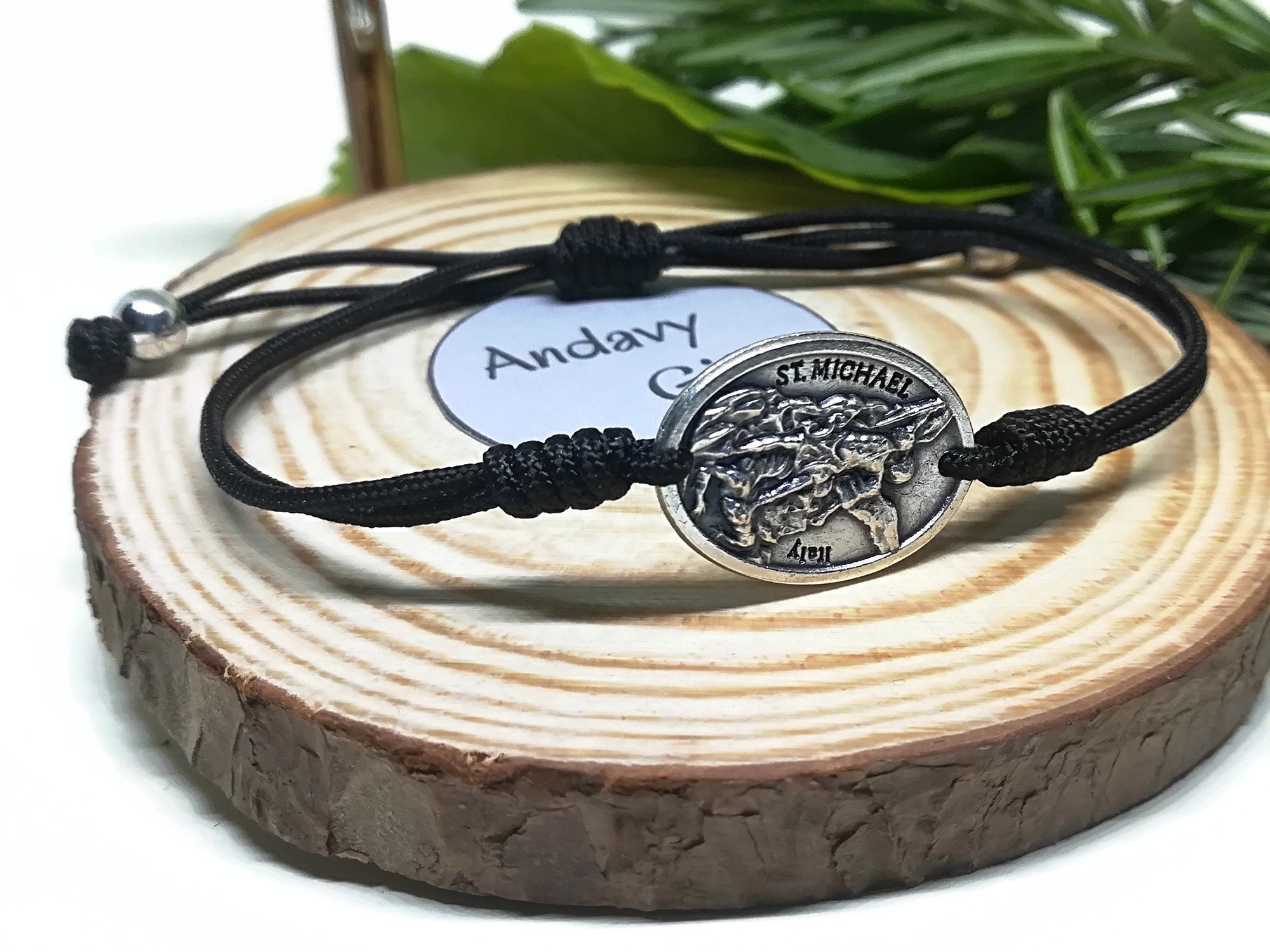 Archangel Saint Michael medal string thread cord bracelet St | Etsy