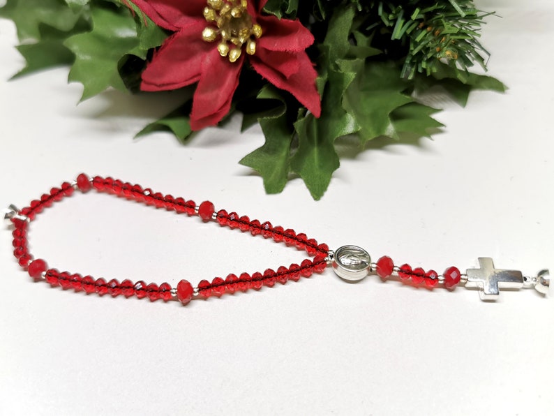 Cute Red Divine Mercy Rosary Bracelet for Girls or Petite | Etsy