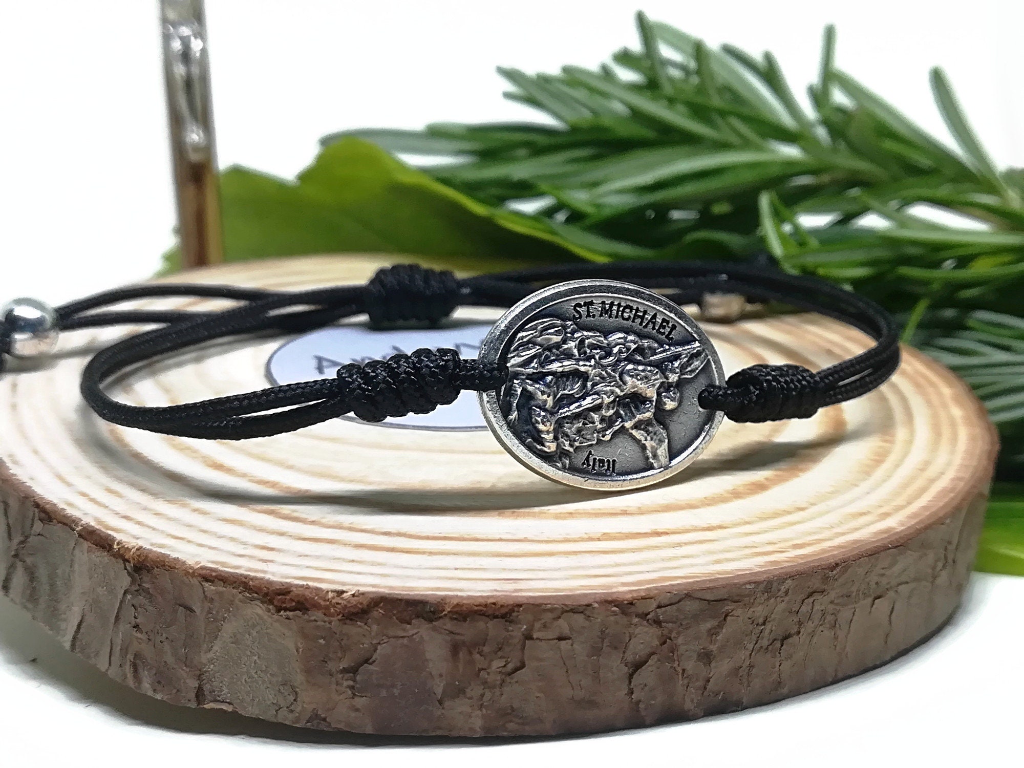 Archangel Saint Michael medal string thread cord bracelet St | Etsy